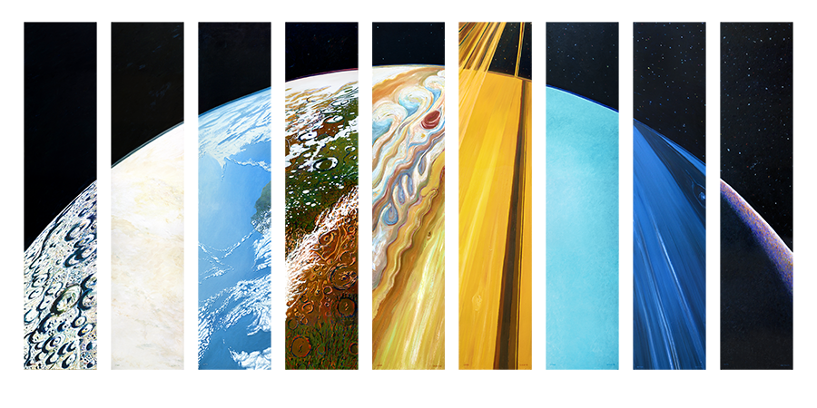 원호로 맞춰진 태양계 행성들 – udaqueness